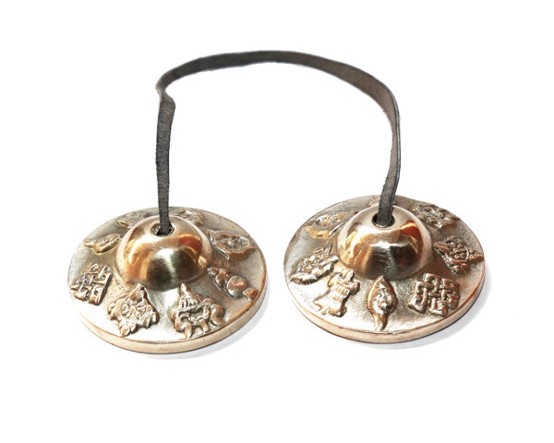 8 Auspicious Symbol Carved Tingsha - Etsy