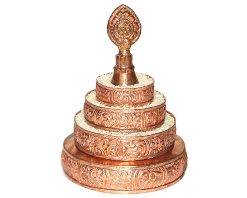 Hand Made & Carved , Copper Mandala Set , Buddhist Mandal Set , Tibetan ...