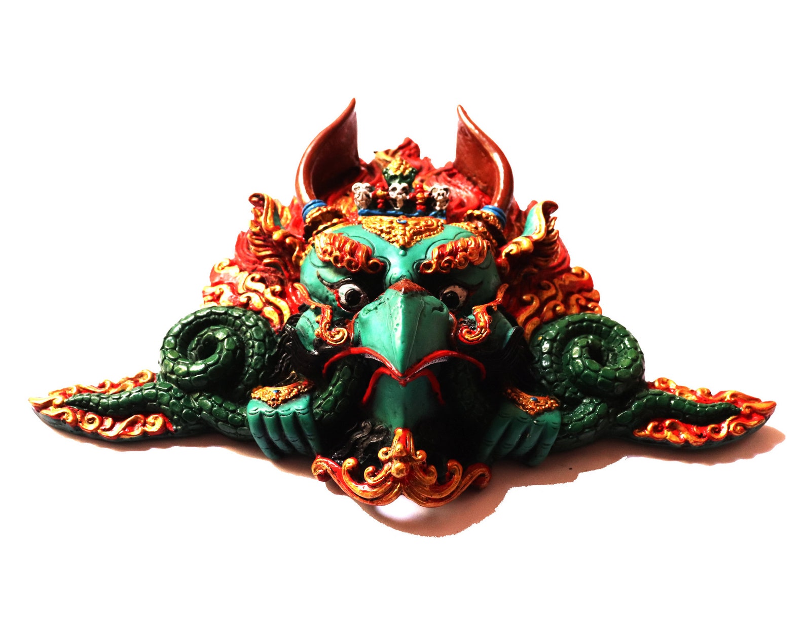Fine Quality Hand Painted Turquoise Face "garuda" Wall Hanging, Resin ...
