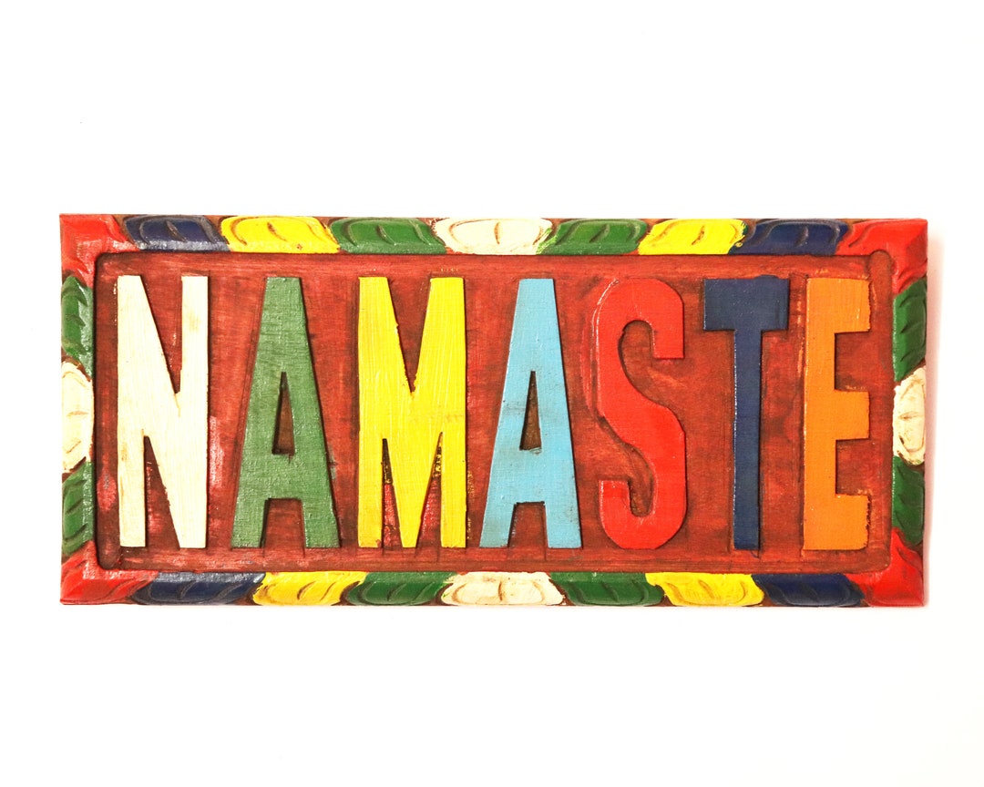 Hand Carved "namaste" Sign in Wood, Nepali Greetings "namaste" Wall ...