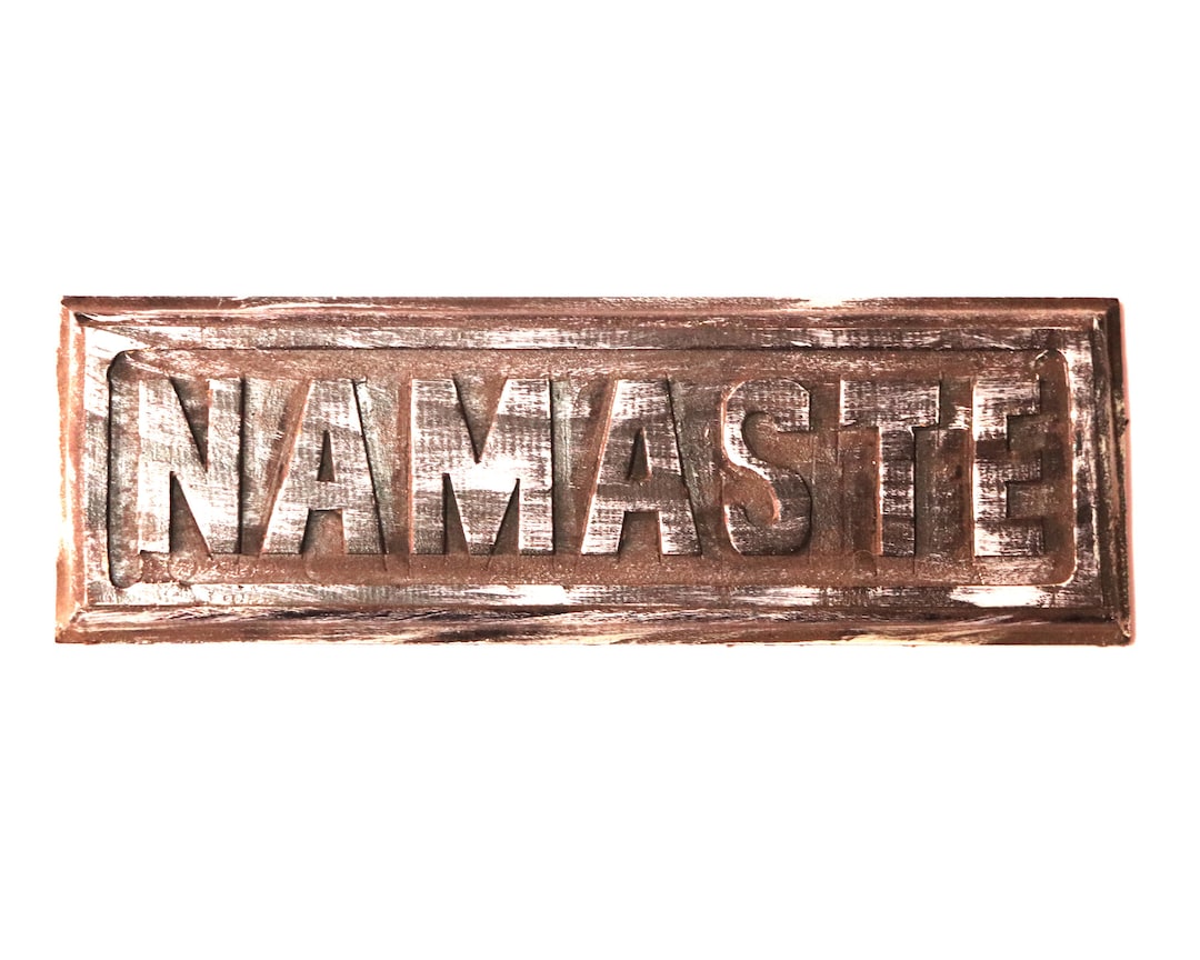 Hand Carved "namaste" Sign in Wood, Nepali Greetings "namaste" Wall ...