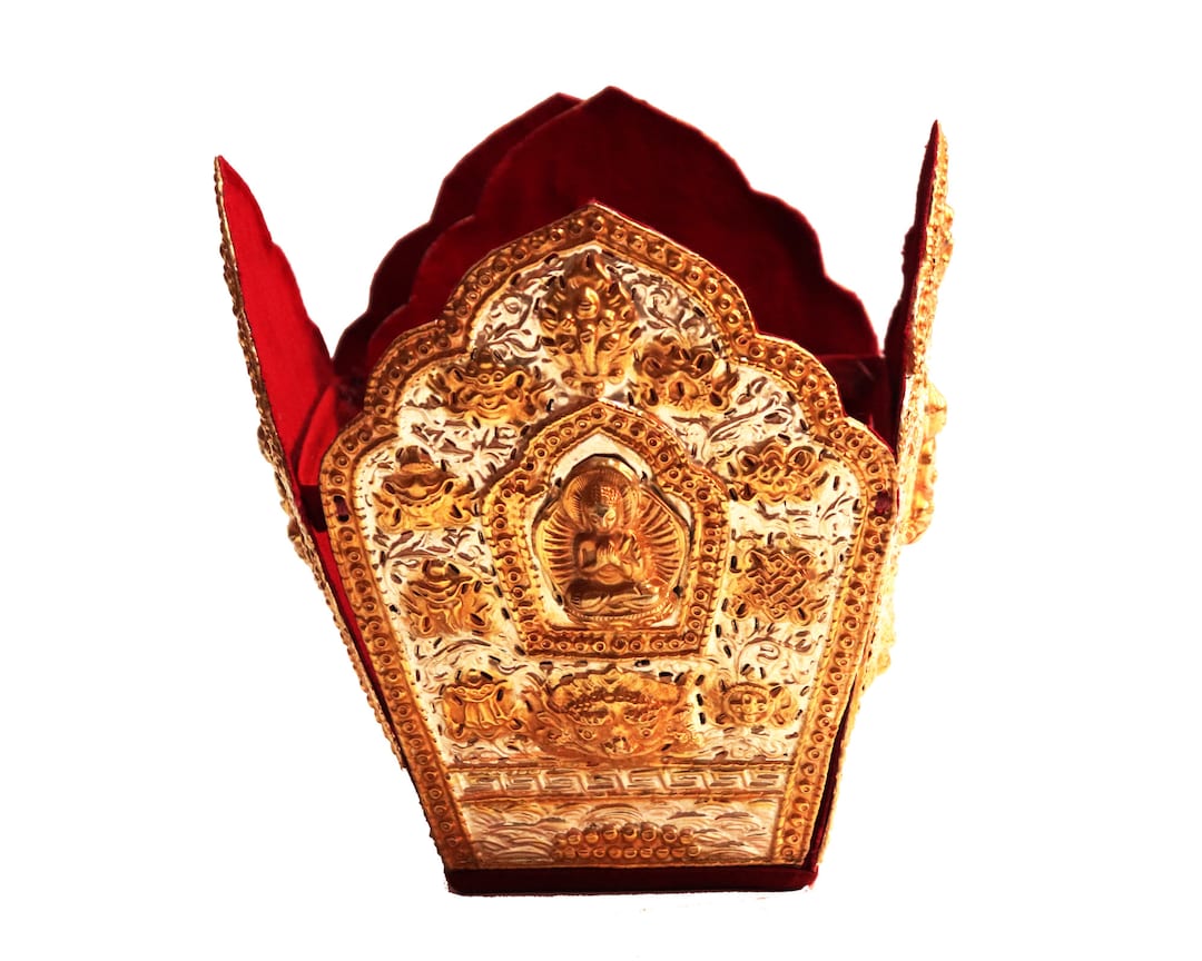 Five Buddha Ritual Crown,copper Ritual Crown, Sliver & Gold Plated ...