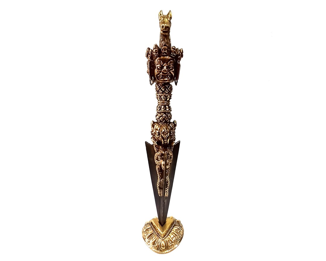 Hand Made , Best Quality , Horse Top Phurba, 3 Metal Triple Face Phurba ...