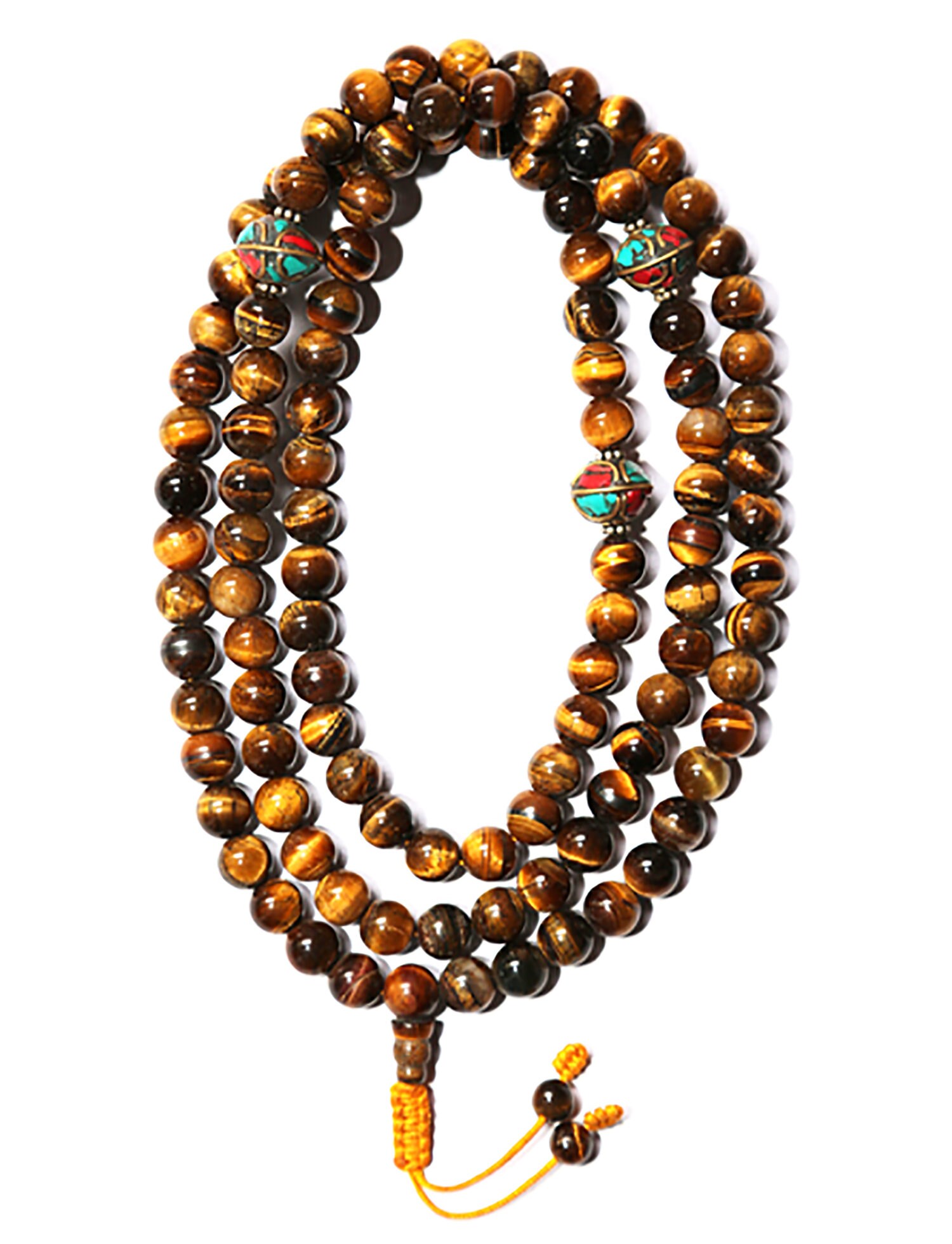 Tiger Eye Stone Mala , Buddhist Mala , Meditation Mala , Stone of ...
