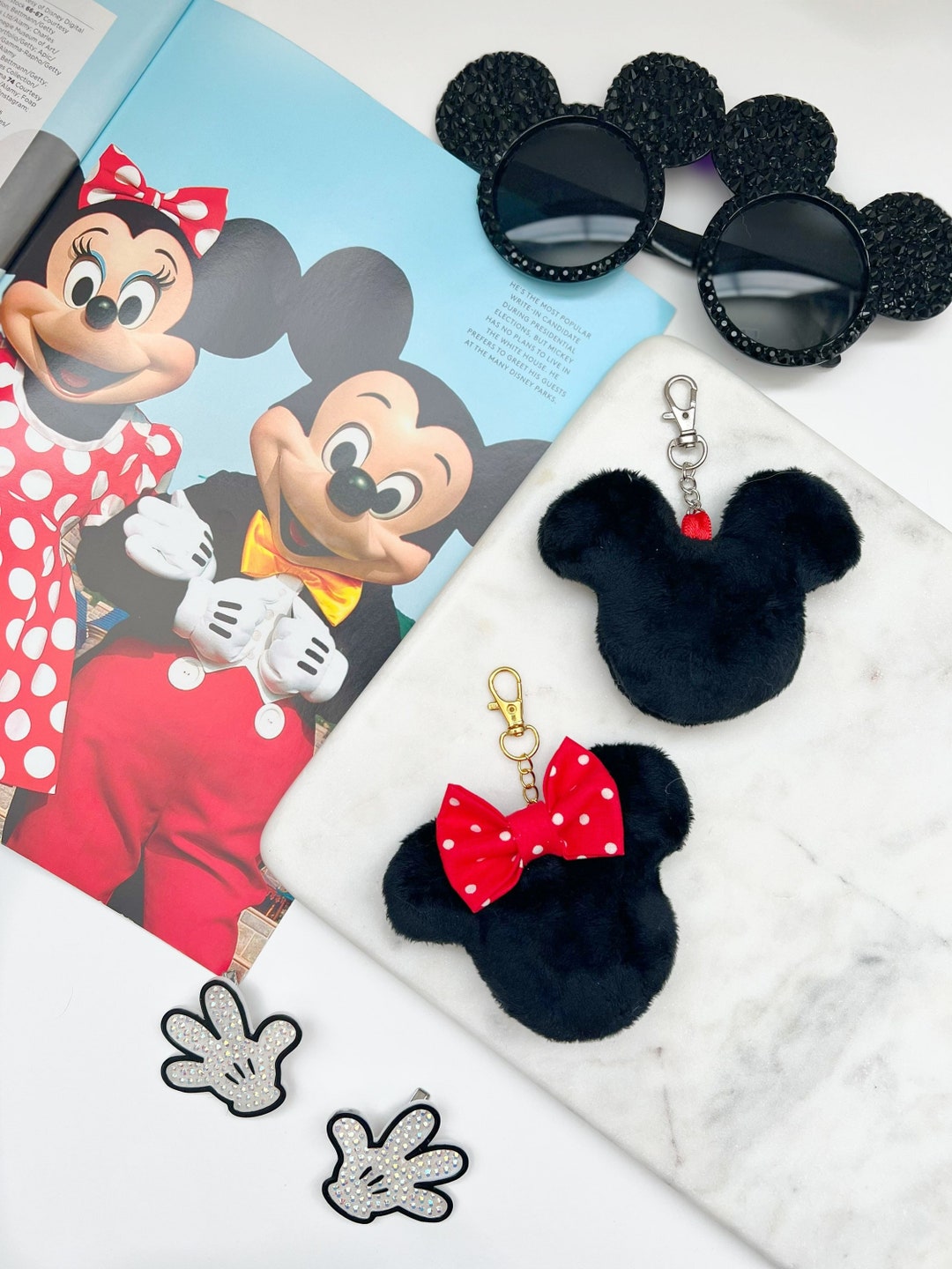 Minnie and Mickey Plush Keychain- Classic - Etsy