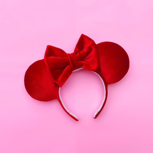 Red Velvet Minnie Mouse Ears - Etsy