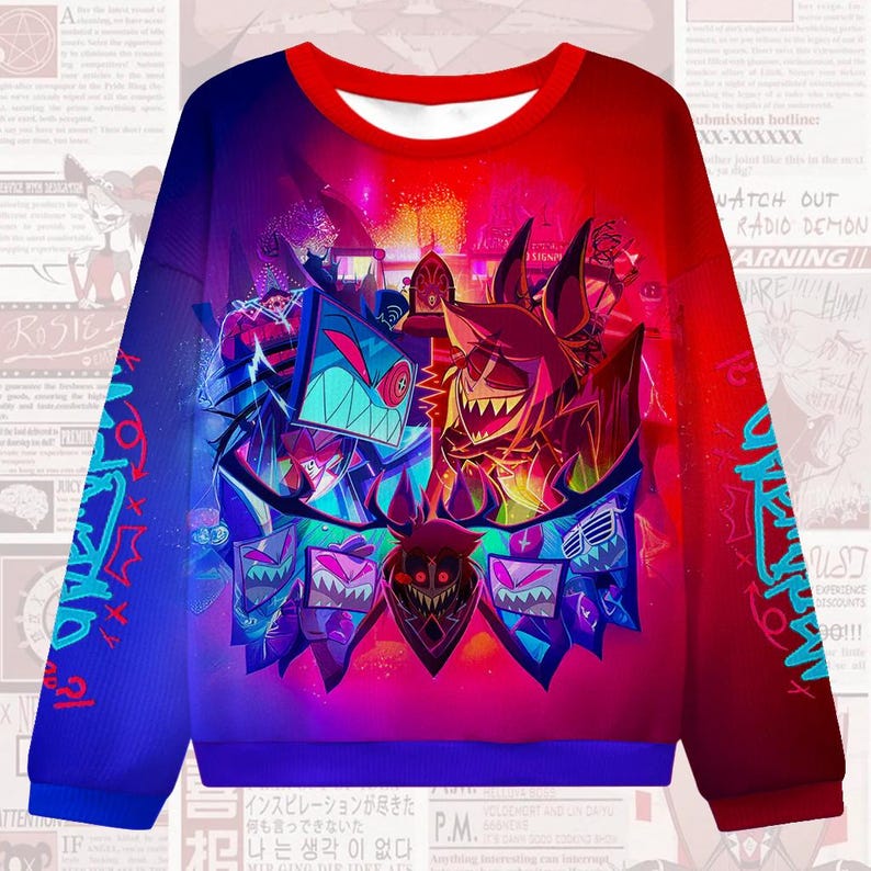 Vox and Alastor Hazbin Hotel Sweatshirt All Over Print, Anime Series ...