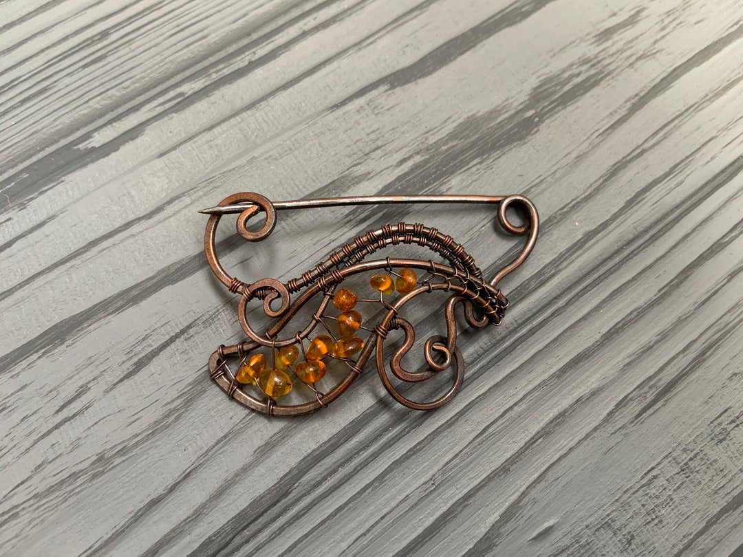 Elven Brooch,shawl Pin,scarf Pin,sweater Brooch, Knitting ...