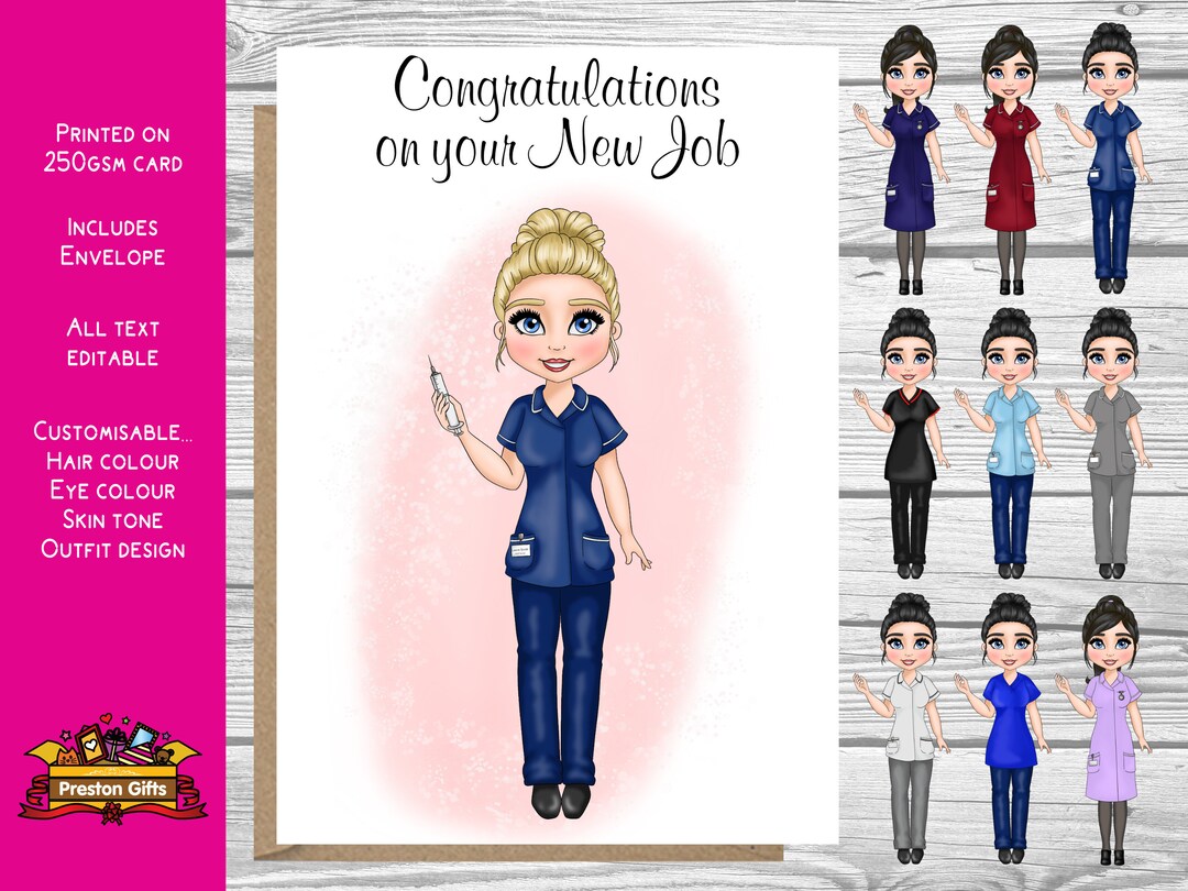 Congratulations Nurse Card, New Job Card for Nurse, Graduation Card ...