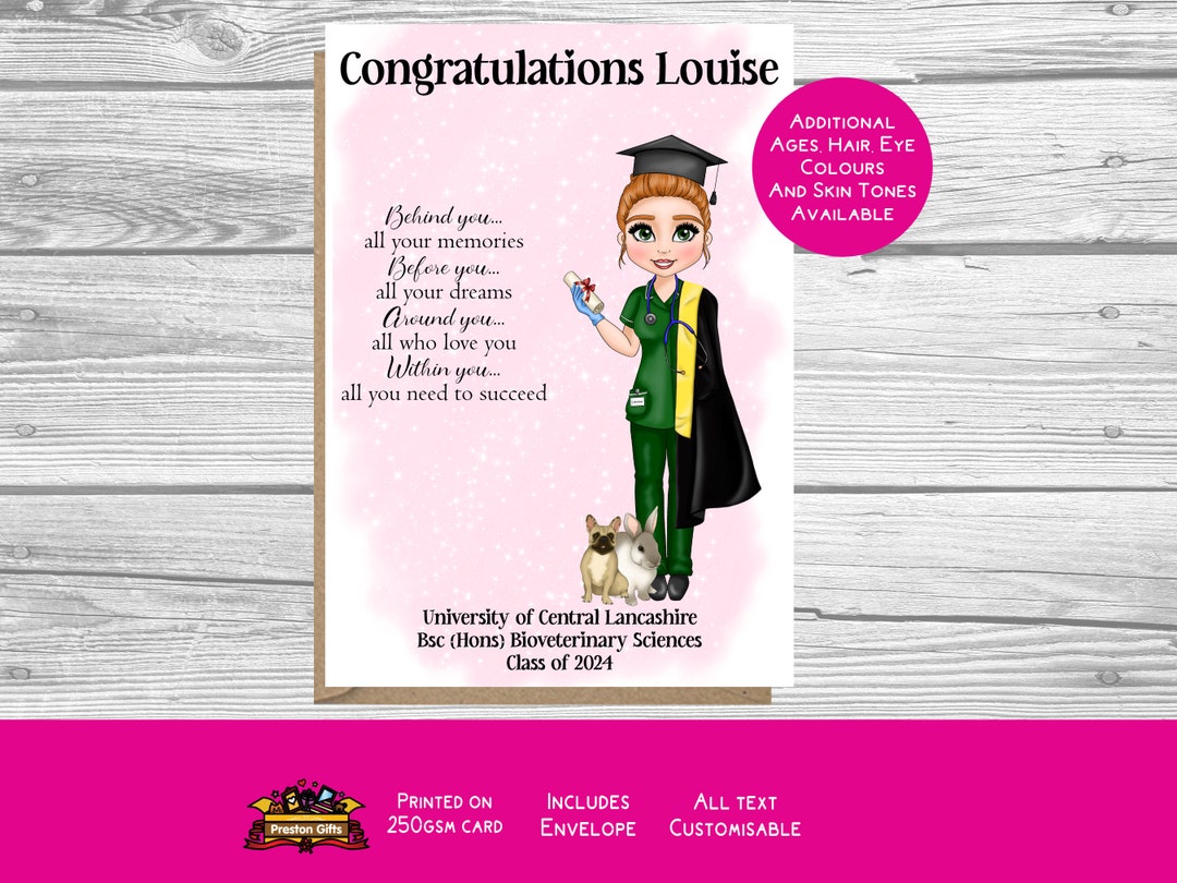 Vet Graduation Card for Her, Congratulations Vet Card, Vet Nurse Card ...