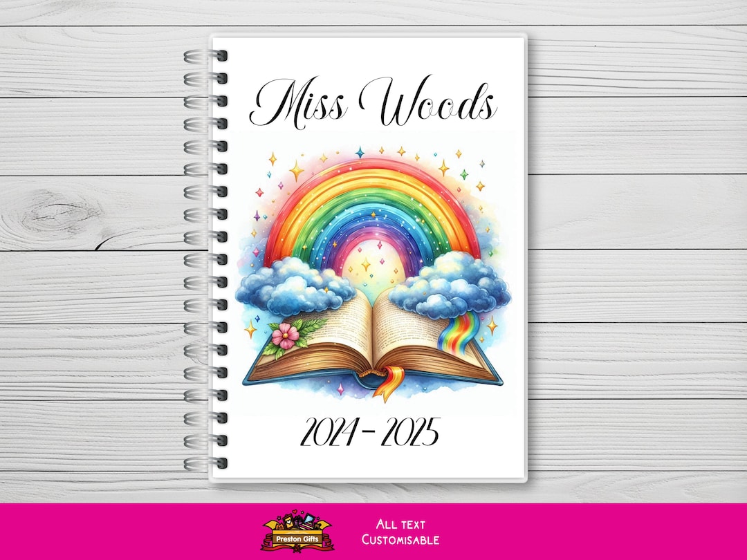 Personalised A4 Teacher Planner, Custom Diary for Teacher, Female ...