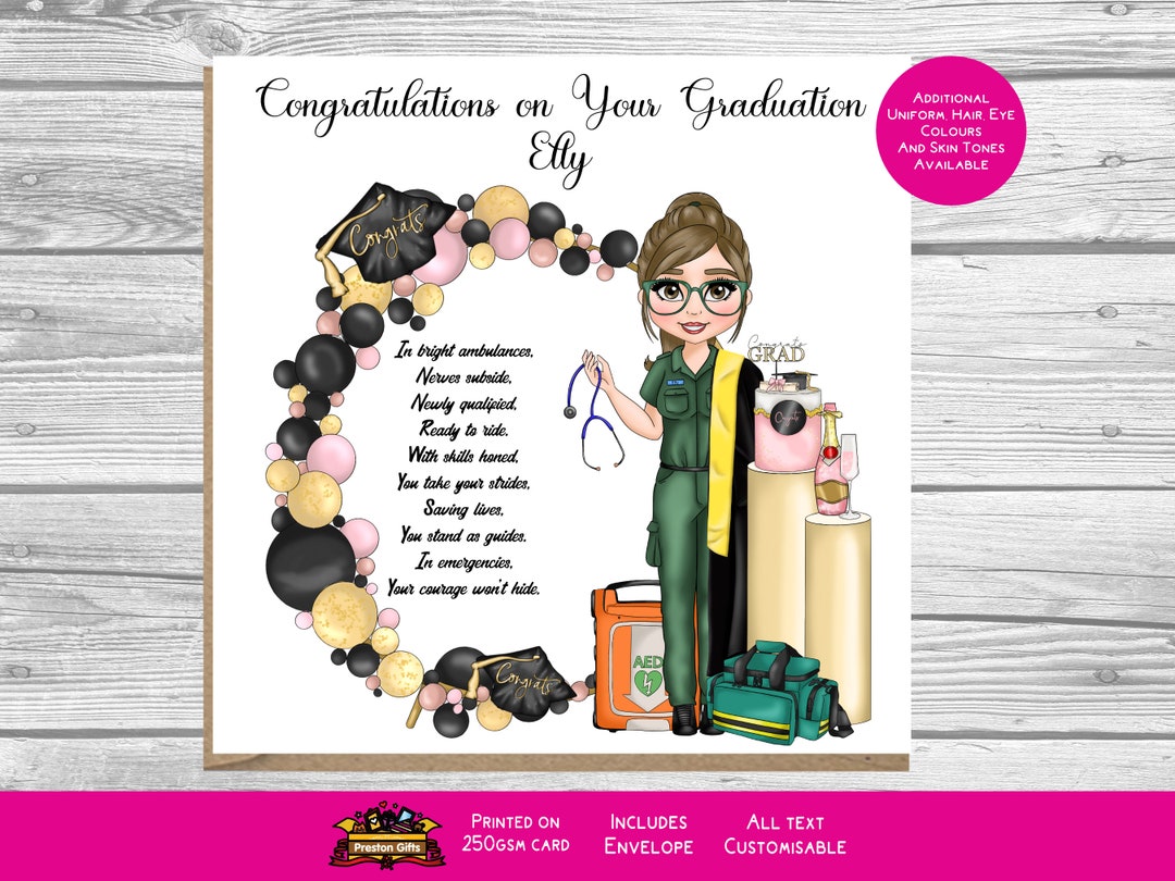 Paramedic Graduation Card for Her, Personalised Congratulations on ...