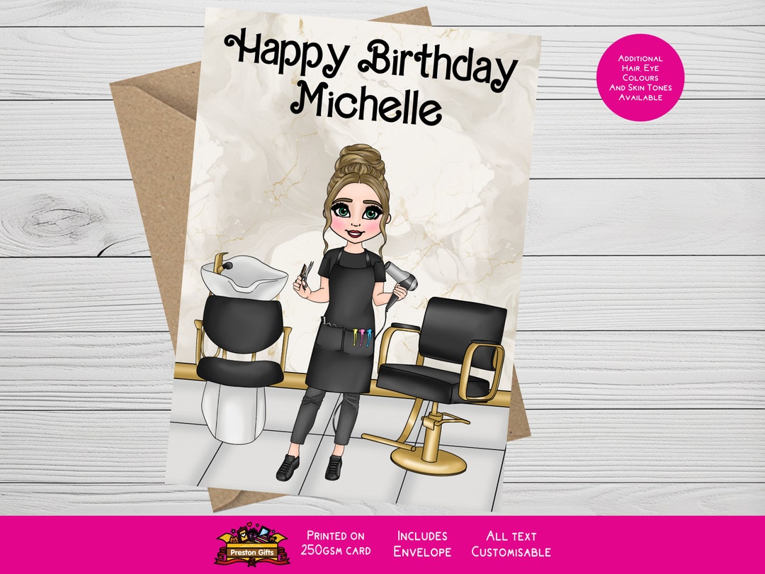 Personalised Hairdresser Birthday Card, Card for Hairdresser, Thank You ...