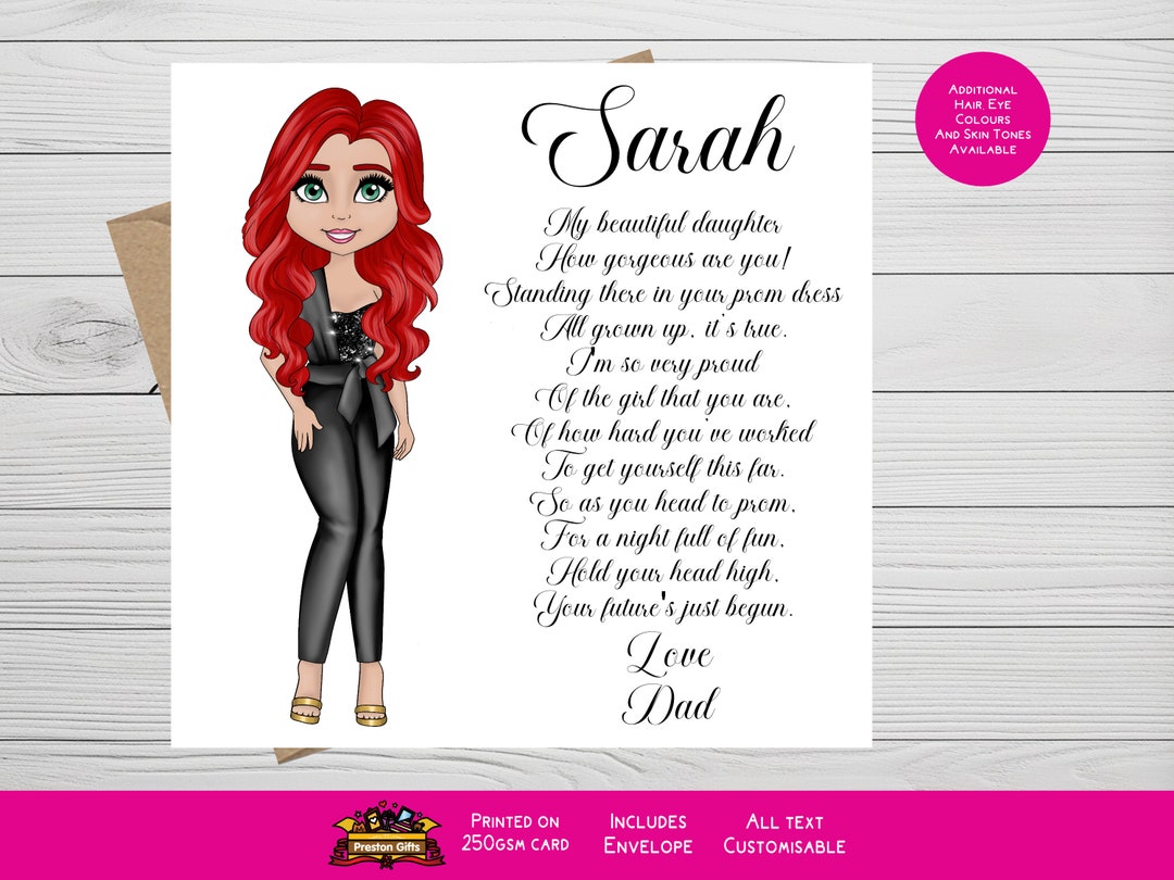 Prom 2024 Card for Girl, School Leavers Prom Card for Daughter, Prom ...