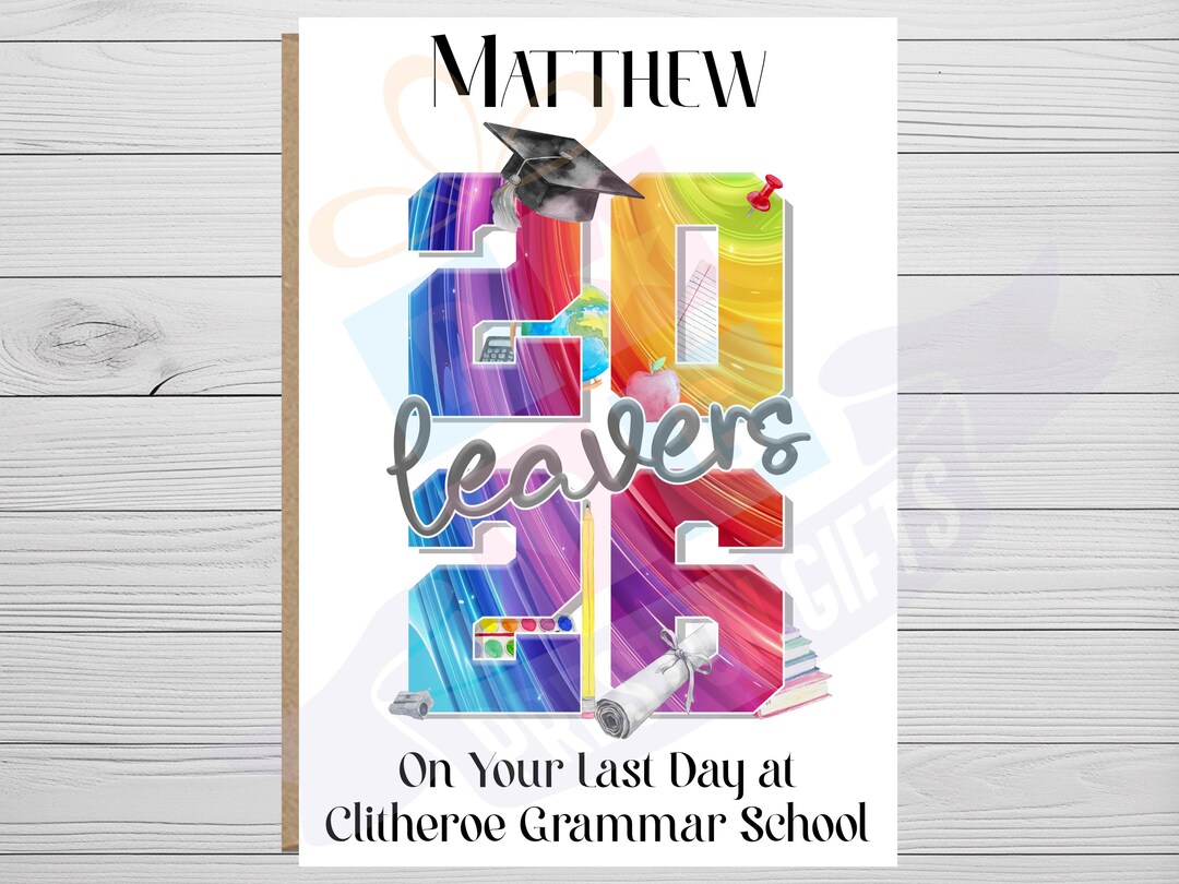 School Leavers 2026 Card, Primary School Leaver Card for Son ...