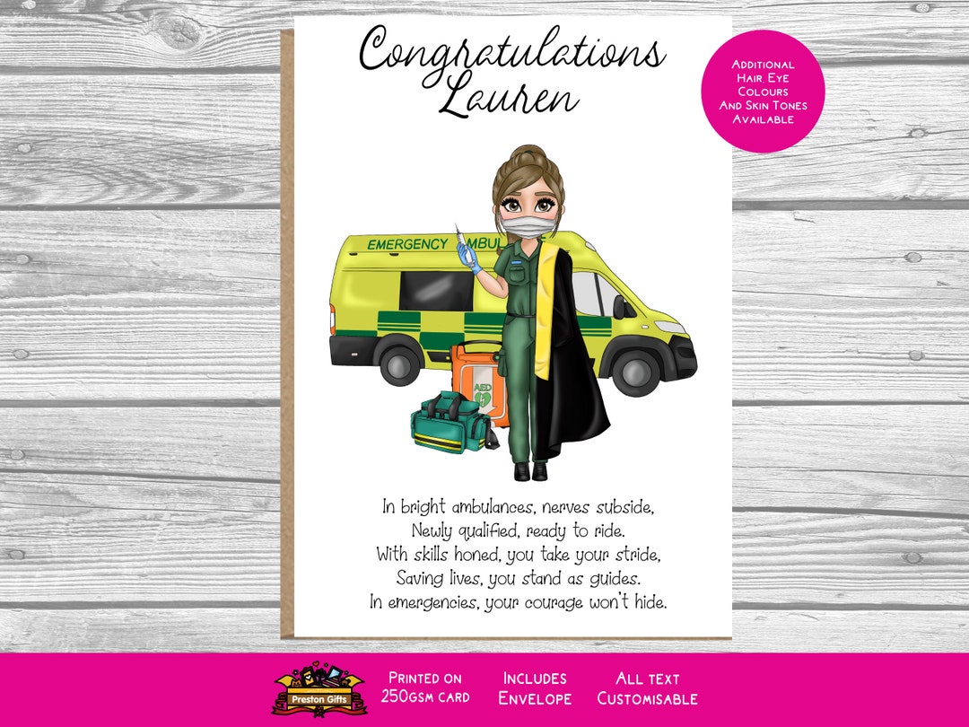 Personalised Paramedic Graduation Card for Her, Congratulations on ...