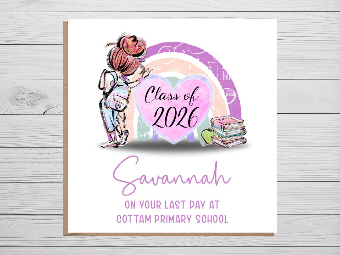 School Leavers 2026 Card, Bear Nursery Leaver Card for Daughter ...
