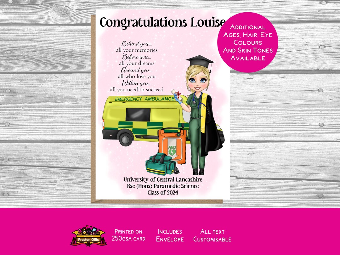 Paramedic Graduation Card for Her, Congratulations Card for Paramedic ...