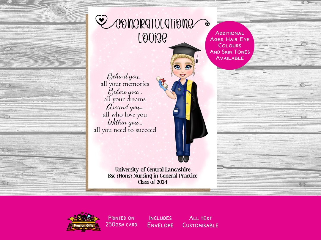 Personalised Nursing Graduation Card, Nurse Graduation Card, Nurse ...