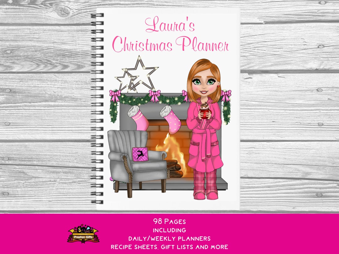 Personalised Pink 2023 Christmas Planner Notebook Christmas - Etsy