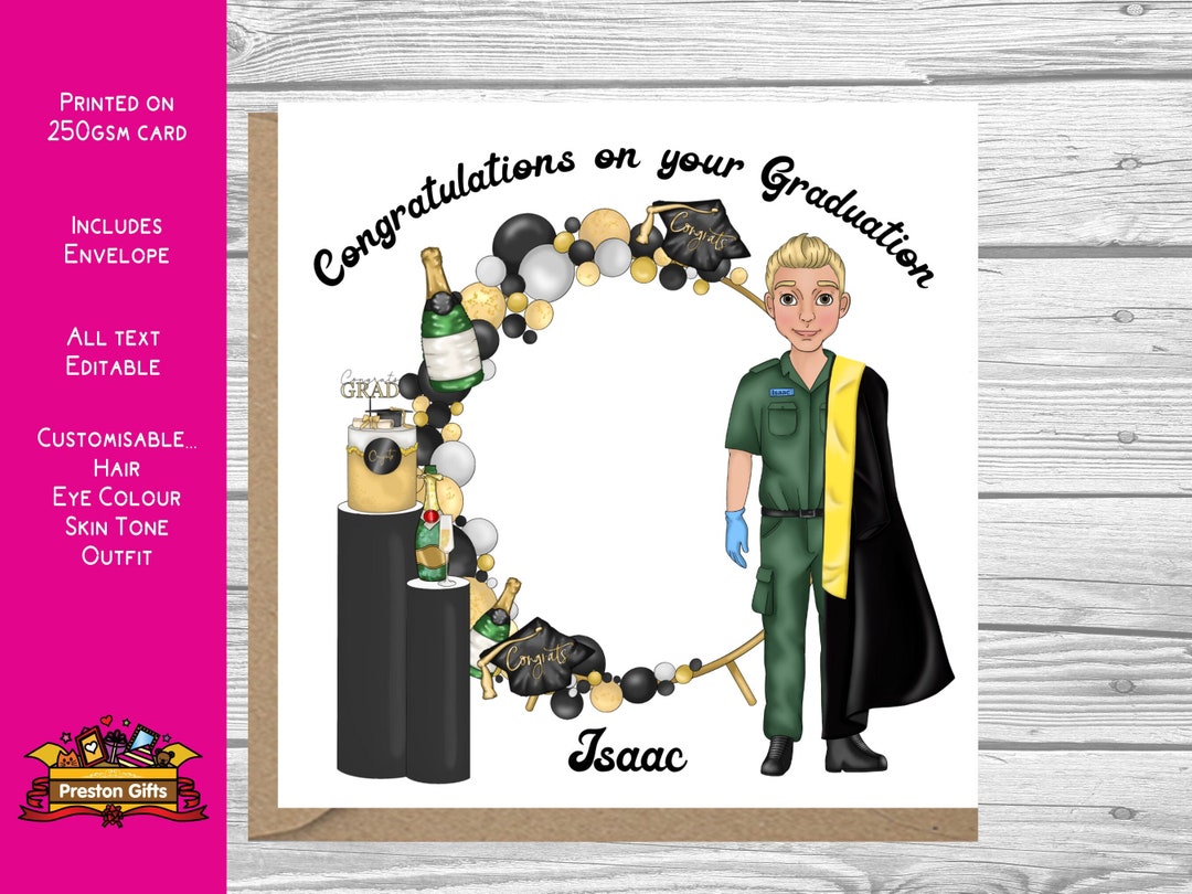 Paramedic Graduation Card for Him, Congratulations Card for Male ...