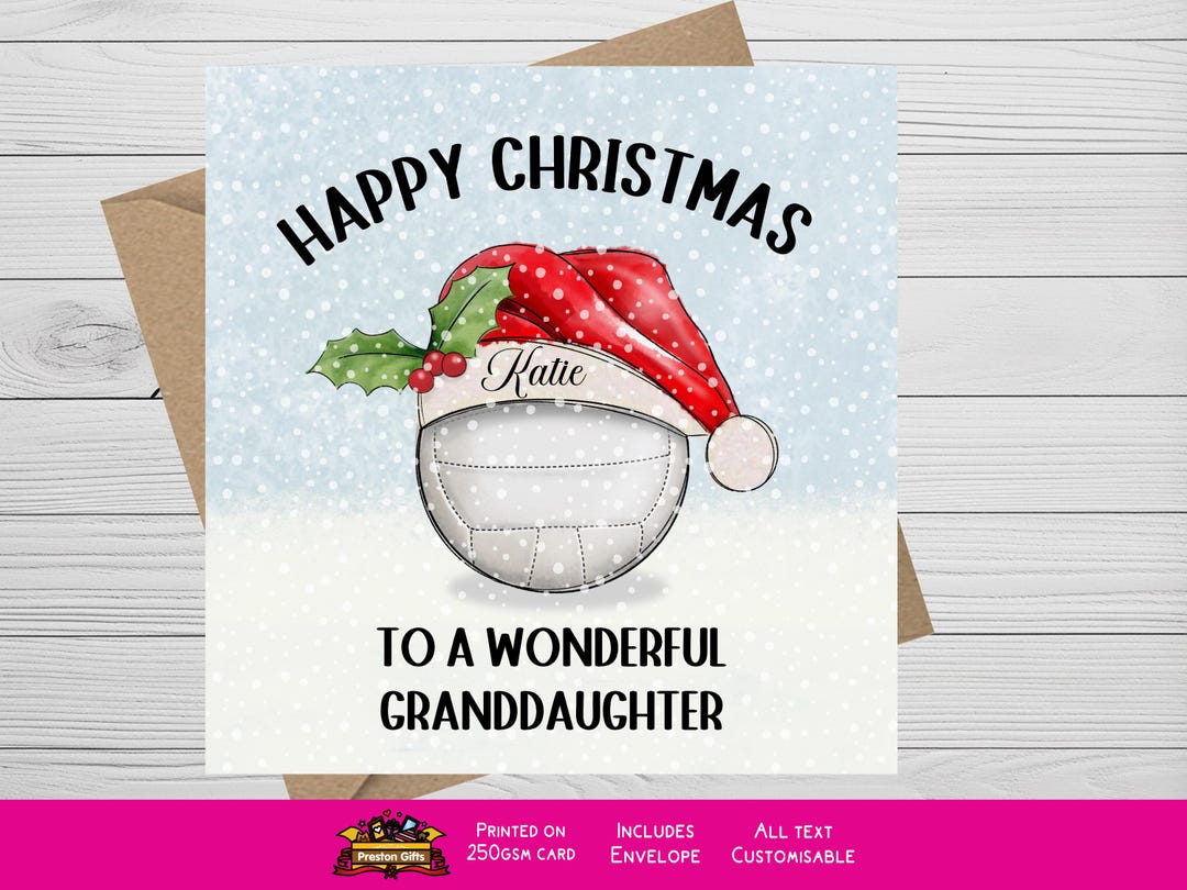 Personalised Netball Christmas Card for Her, Sport Christmas Card for ...