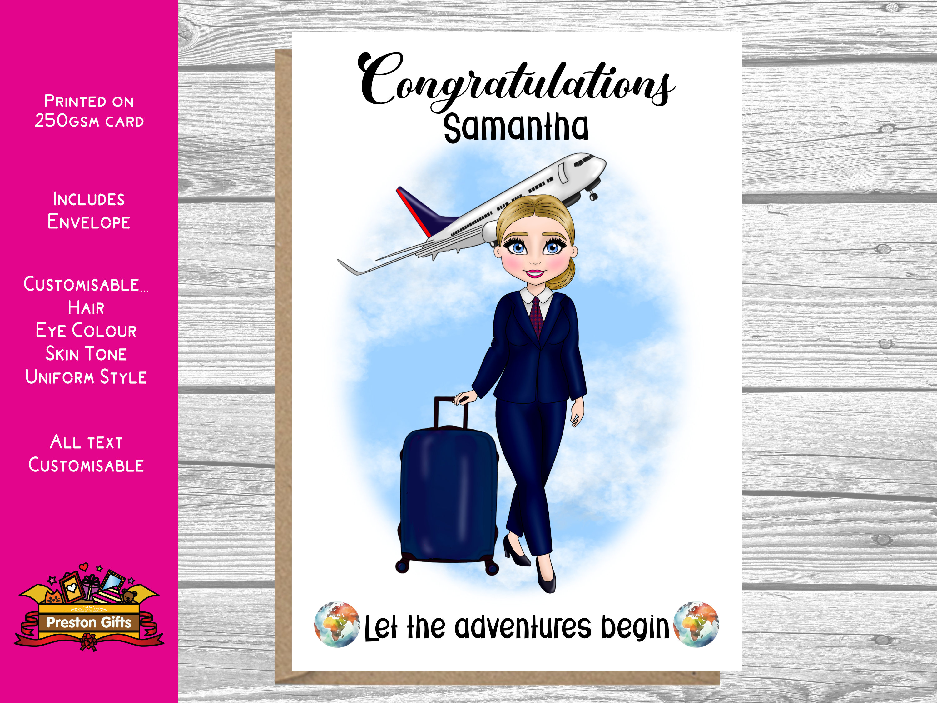 Cabin Crew New Job Card, Flight Attendant Congratulations Card, Gaining ...