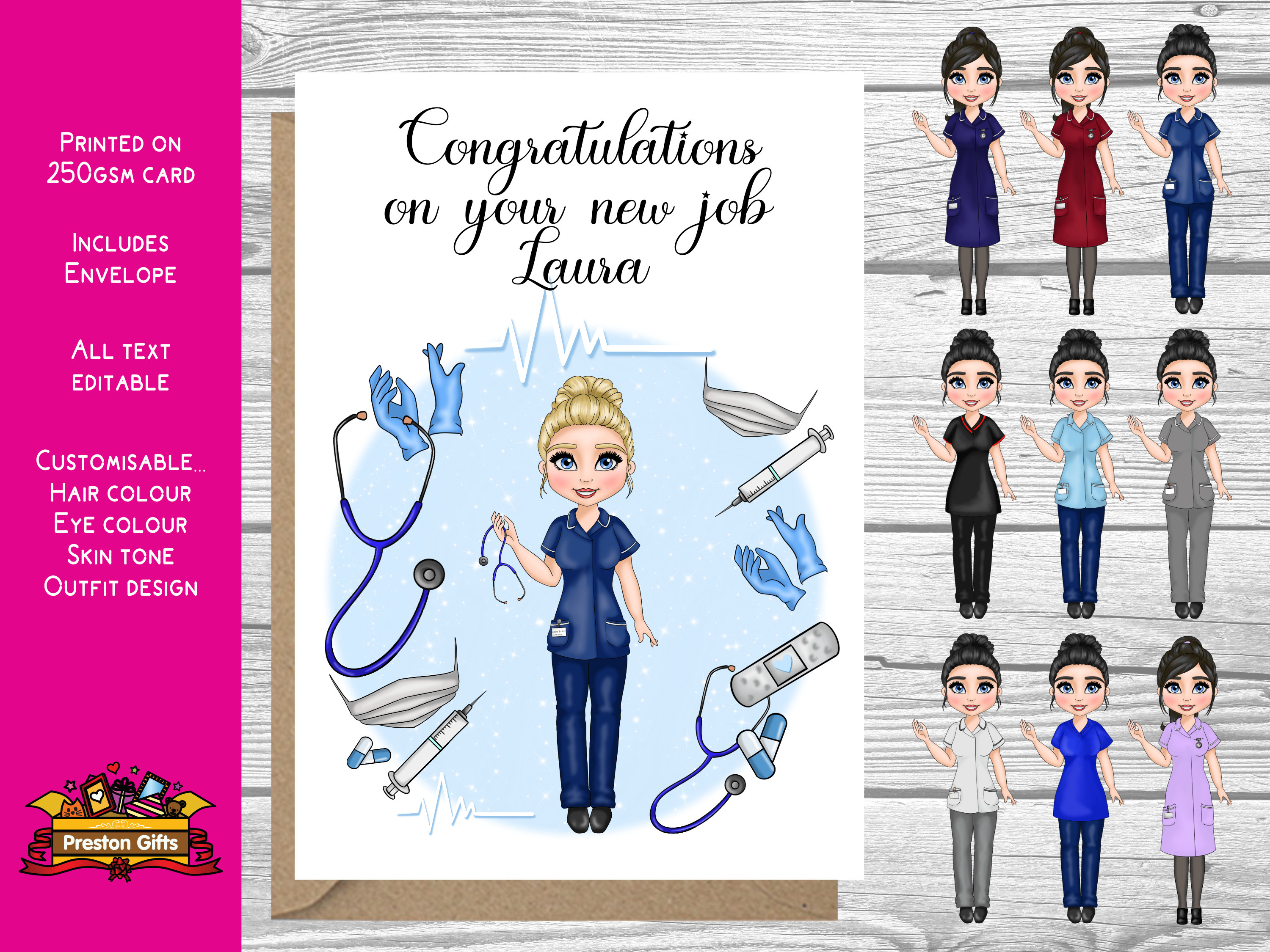 New Job Card for Nurse Congratulations Nurse Card Graduation - Etsy UK