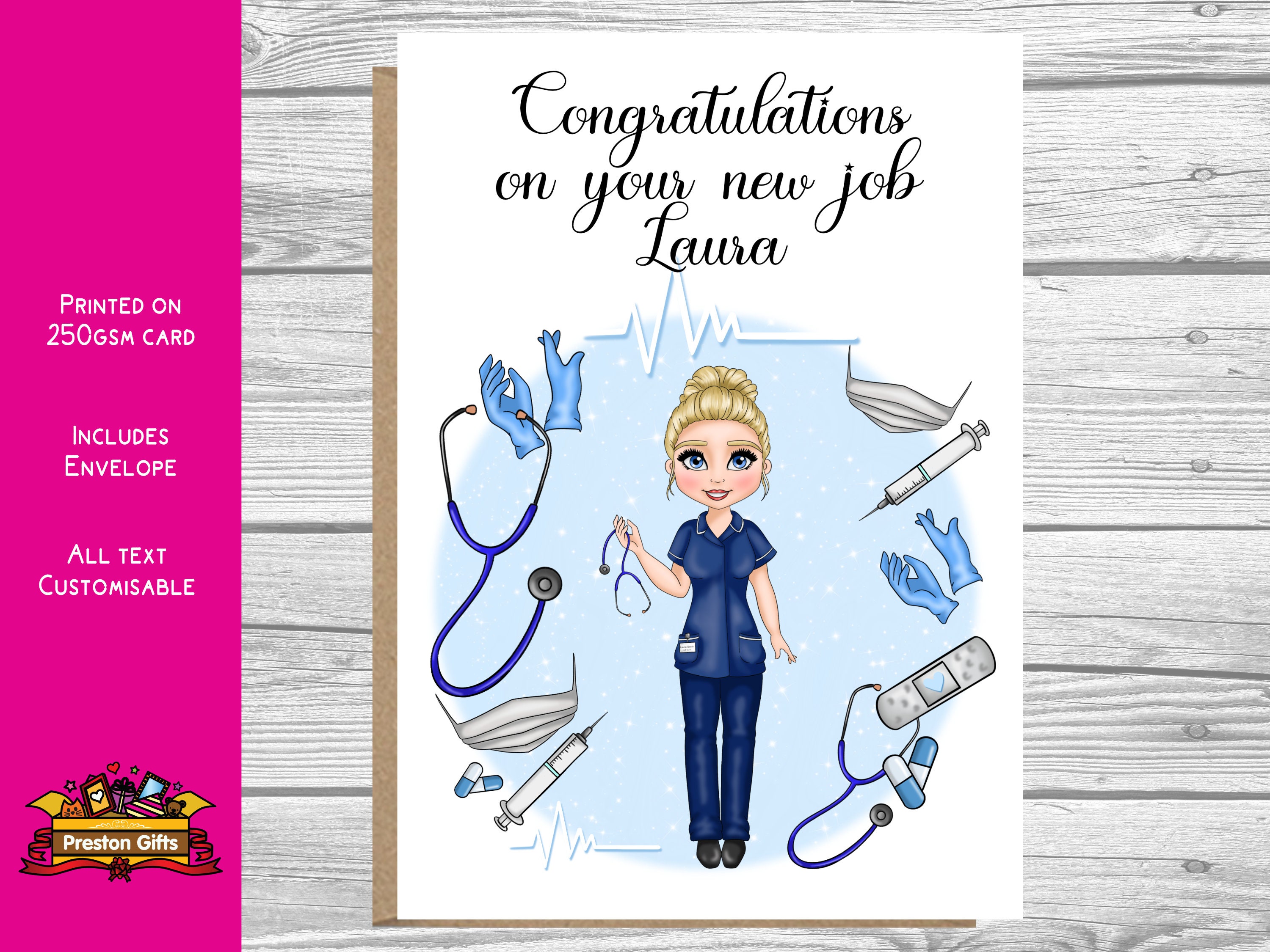 New Job Card for Nurse Congratulations Nurse Card Graduation - Etsy UK