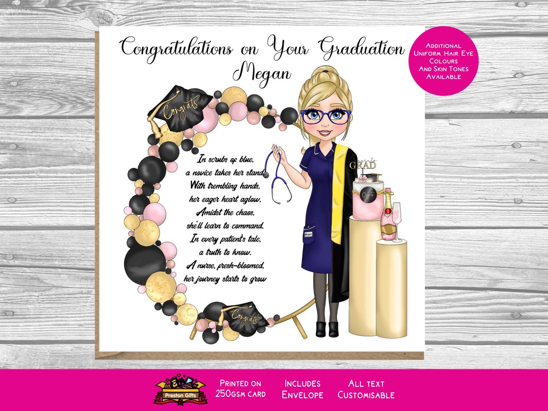 Personalised Nurse Congratulations Card, Nurse Graduation Card, Nursing ...