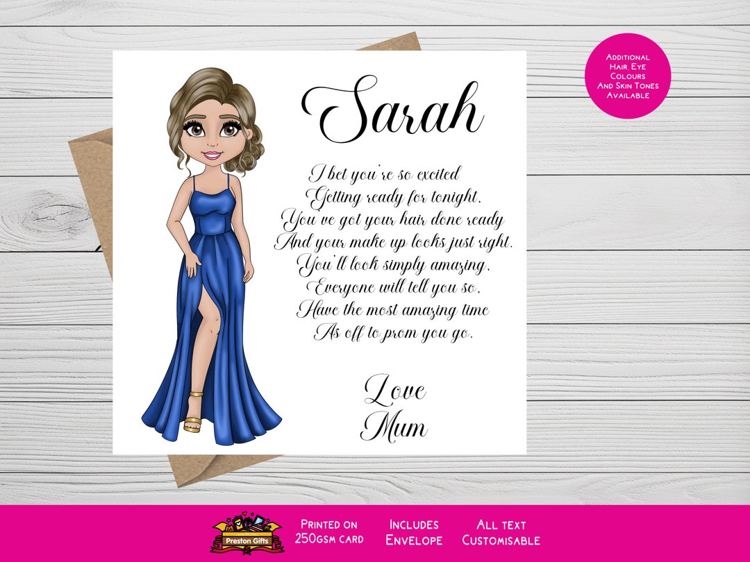 School Leavers Prom Card for Daughter, Prom 2024 Card for Girl, Prom ...
