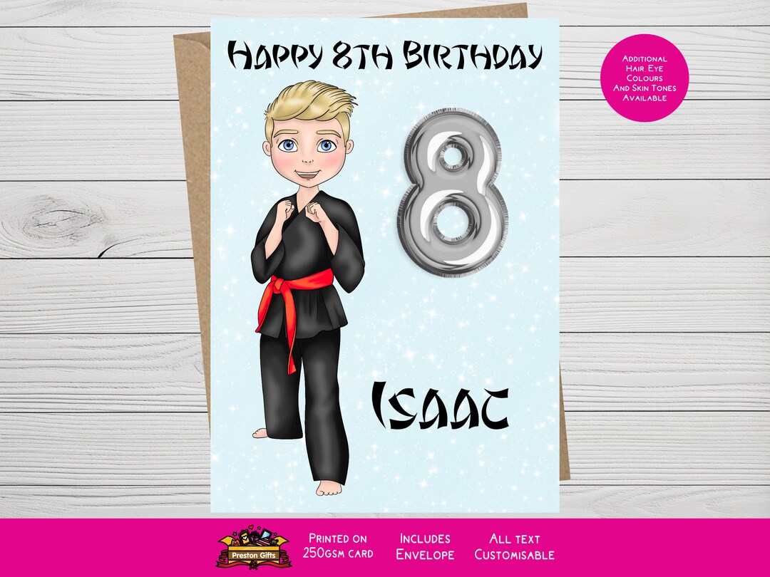 Martial Arts Birthday Card for Son, Ju Jitsu Card for Him, Taekwondo ...