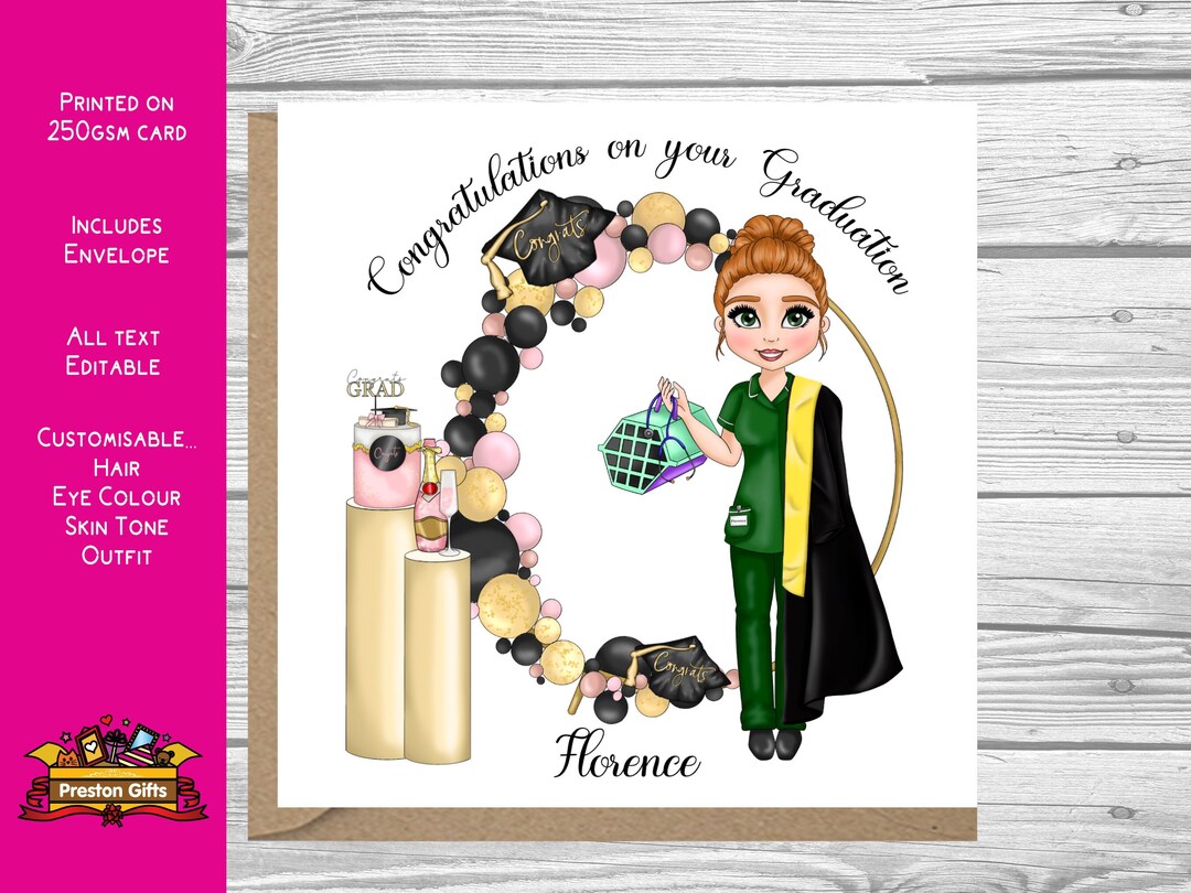Congratulations Vet Card Vet Graduation Card Vet Nurse Card - Etsy