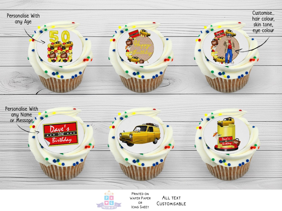 Edible Cupcake Toppers, Personalised Birthday Cake Toppers, Del Boy ...