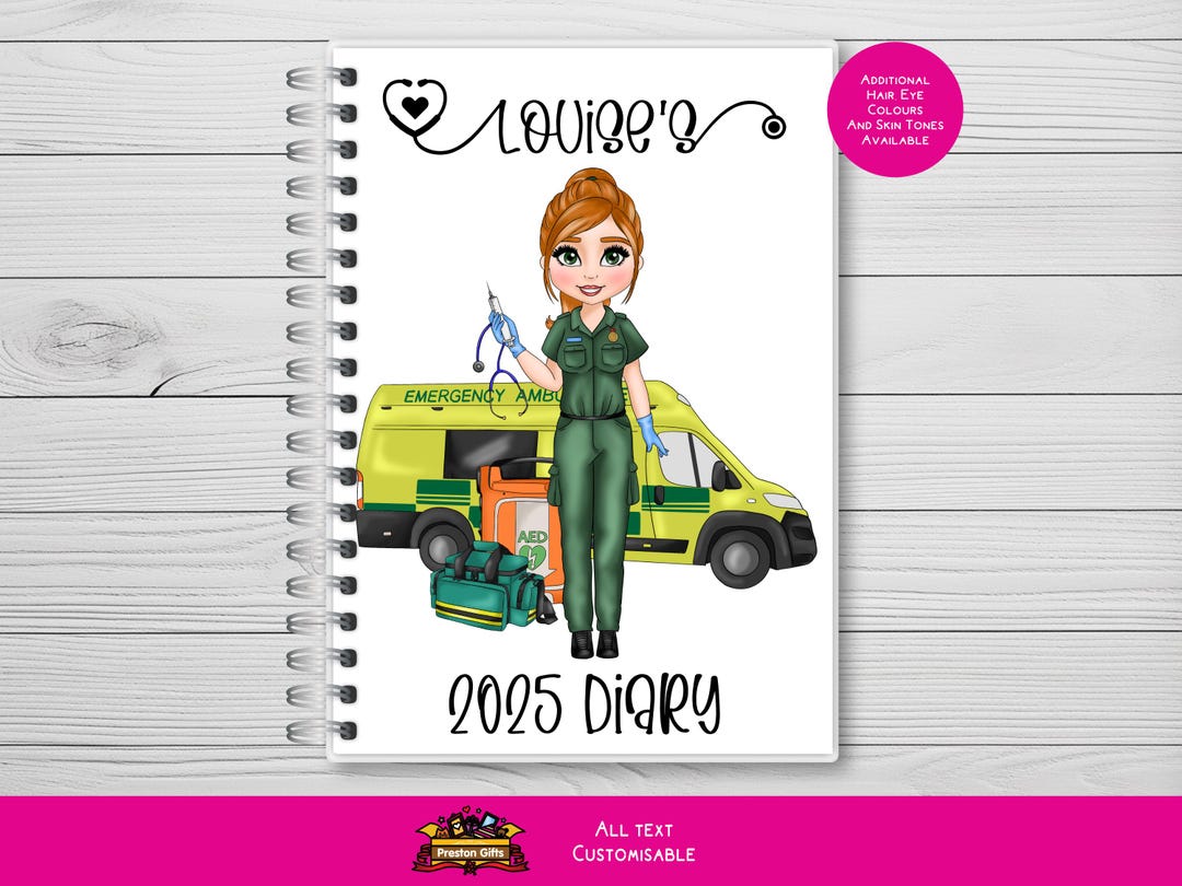 Personalised Paramedic 2025 Diary, 2025 Planner for EMT, NHS Diary for Her, Trainee Paramedic ...