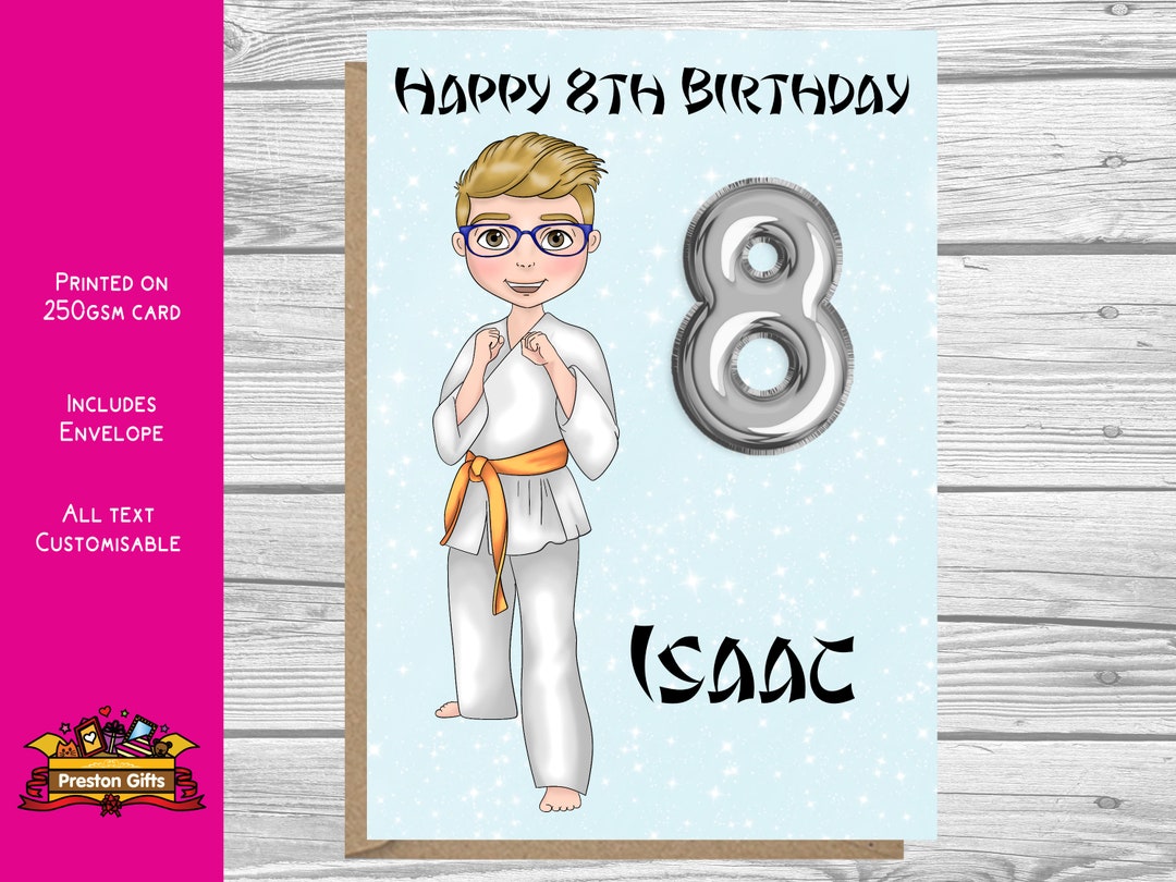 Martial Arts Birthday Card for Him, Ju Jitsu Card for Son, Taekwondo ...