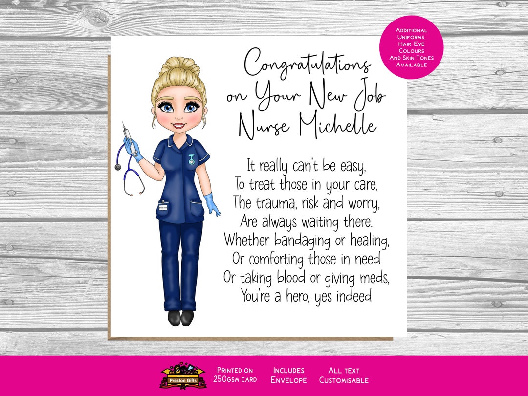 Nurse Congratulations on Your New Job Card for Daughter, New Job Card ...