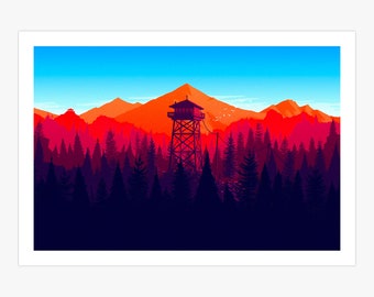 Firewatch Watchtower Canvas Print Daytime Lookout Poster | Etsy UK