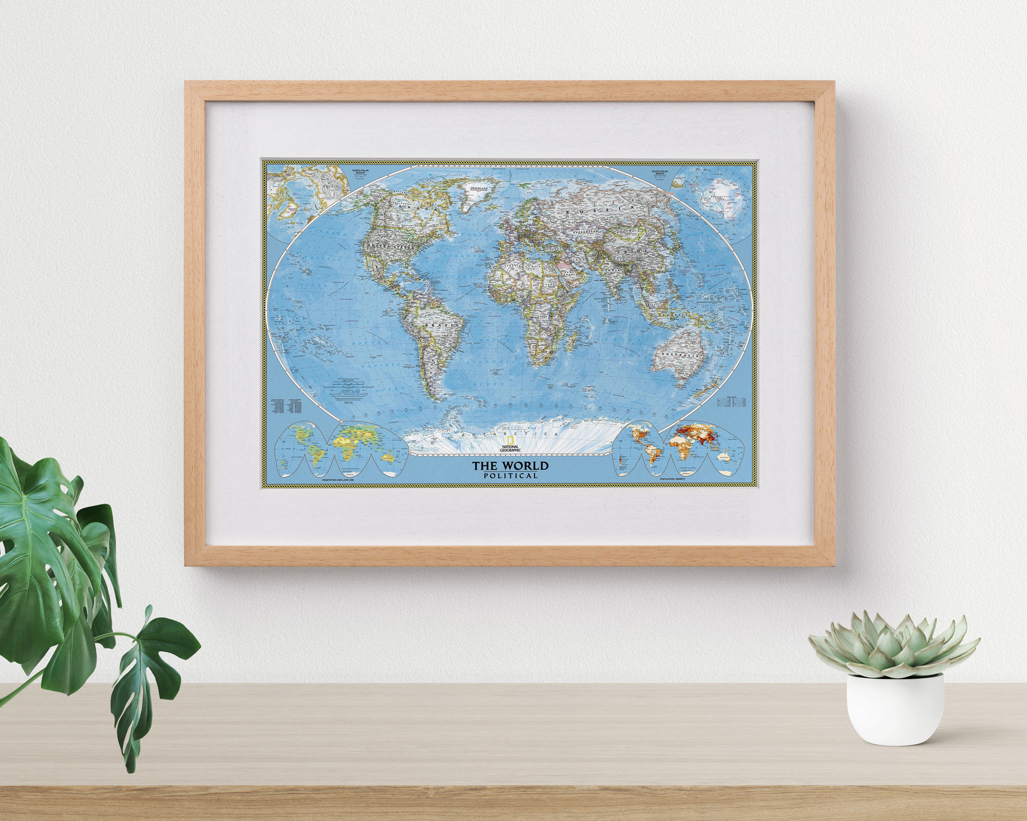 Political World Map Canvas Print National Geographic Poster - Etsy