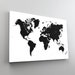 Modern World Map Canvas Print Black and White Poster Minimalist ...