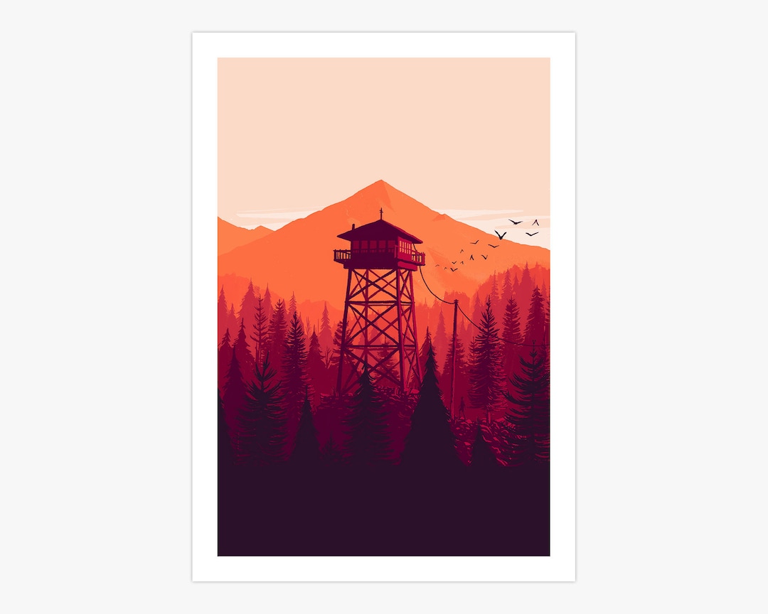 Firewatch Watchtower Canvas Print Daytime Lookout Poster Forest ...