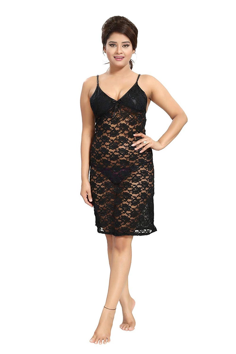 Women Satin Hot Nighty Sexy Night Gown Chemise Sleepwear Nightwear ...