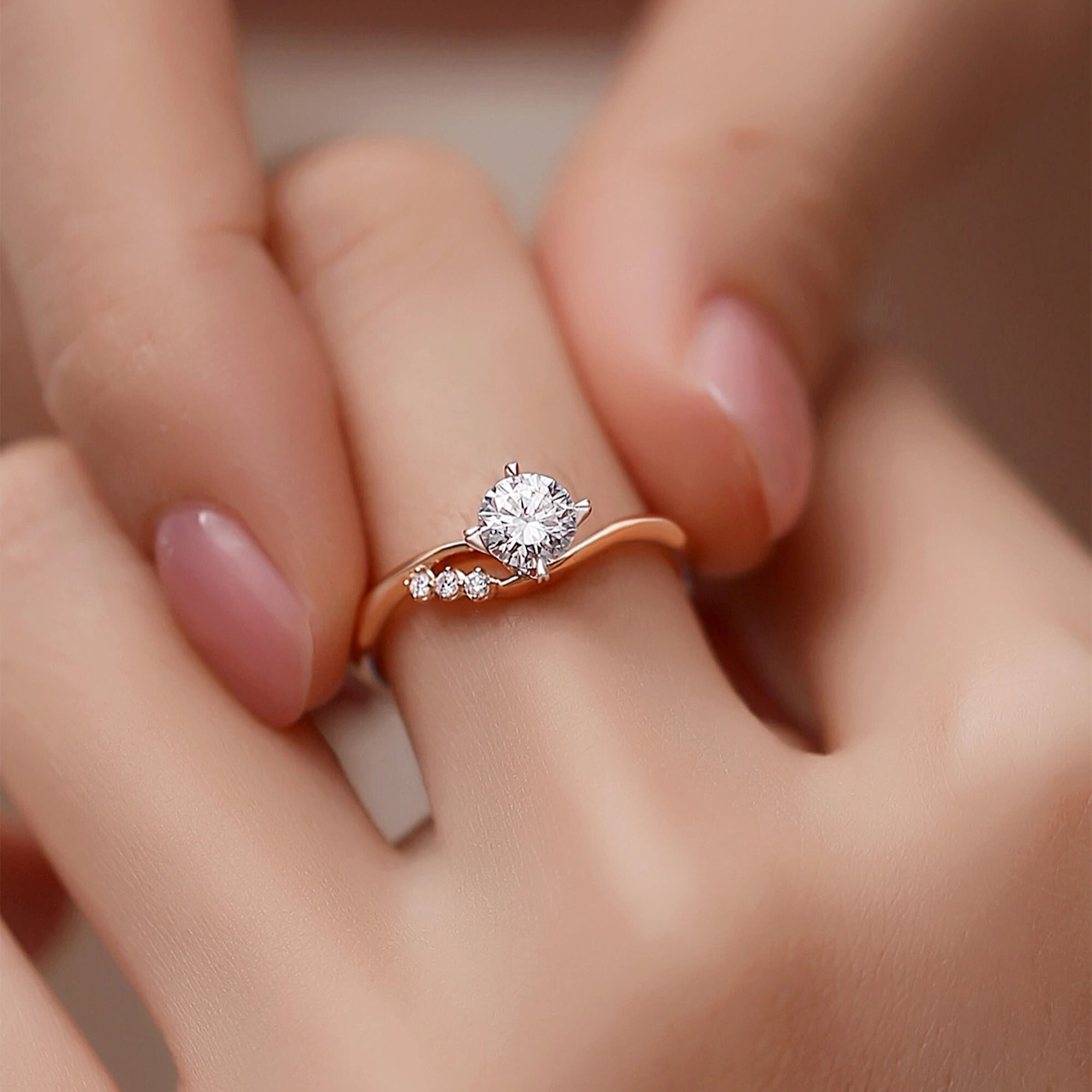 Two Tone Ring / Solid Gold Moissanite Ring / Vintage Two Tone - Etsy