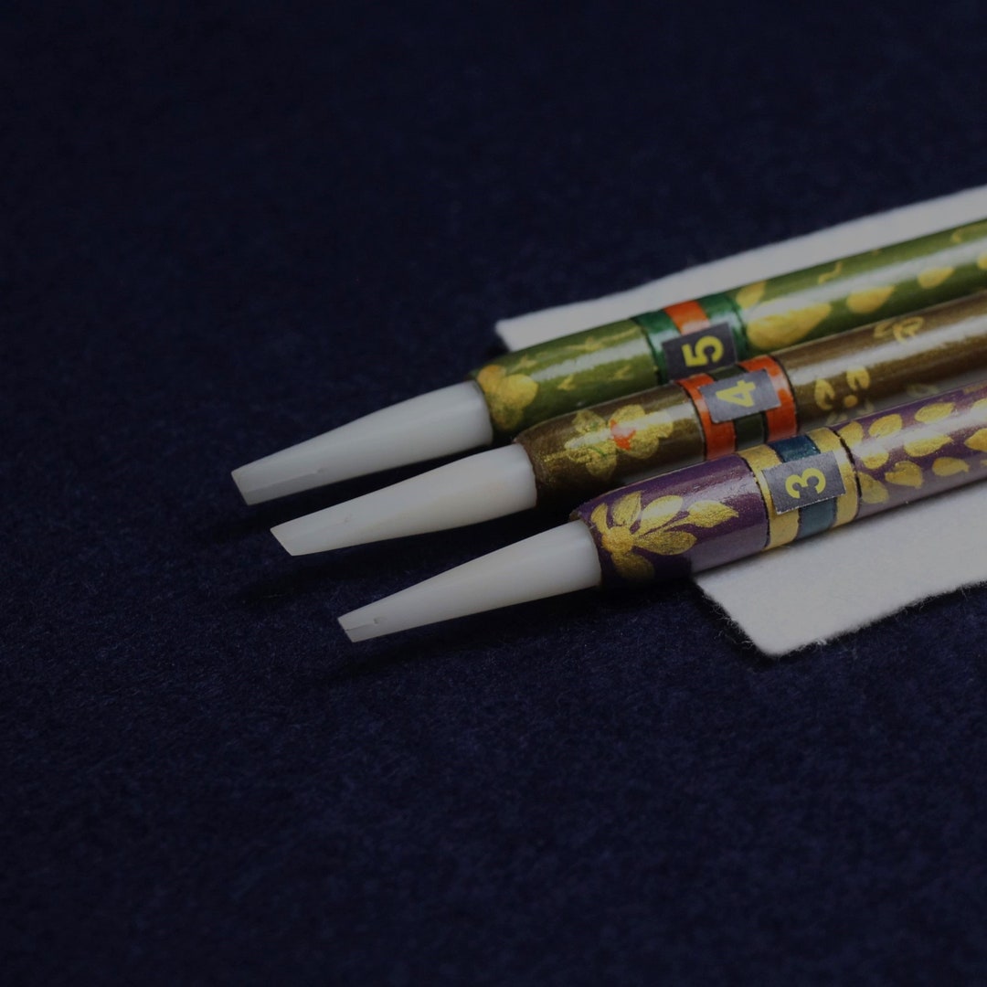 Set of 3 Qalam Pens for Arabic Calligraphy With Acrylic Nib and Painted ...