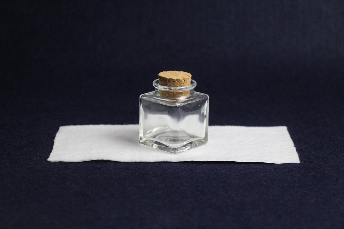 Simple Square Glass Inkwell With Cork Stopper - 50 Ml - Etsy