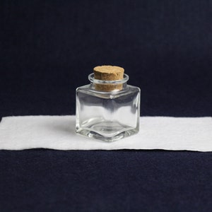 Simple Square Glass Inkwell With Cork Stopper - 50 Ml - Etsy