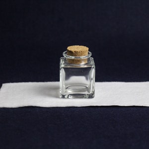 Simple Square Glass Inkwell With Cork Stopper 50 Ml - Etsy