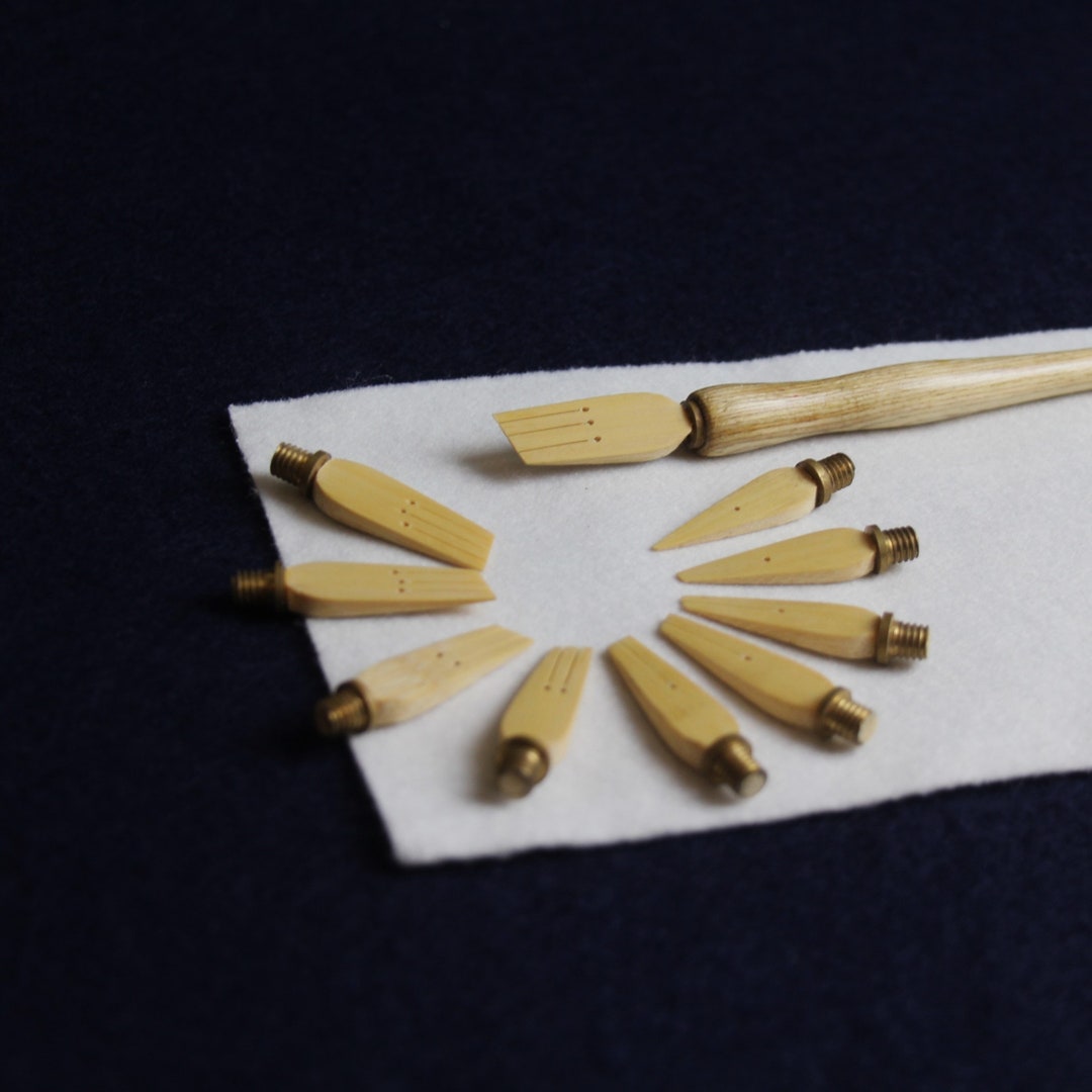 Bamboo Nib Set for Arabic Calligraphy 1 Handle and 10 Screw on Nibs 1 ...