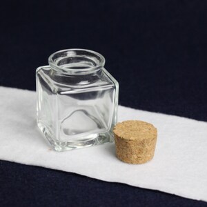 Simple Square Glass Inkwell With Cork Stopper - 50 Ml - Etsy