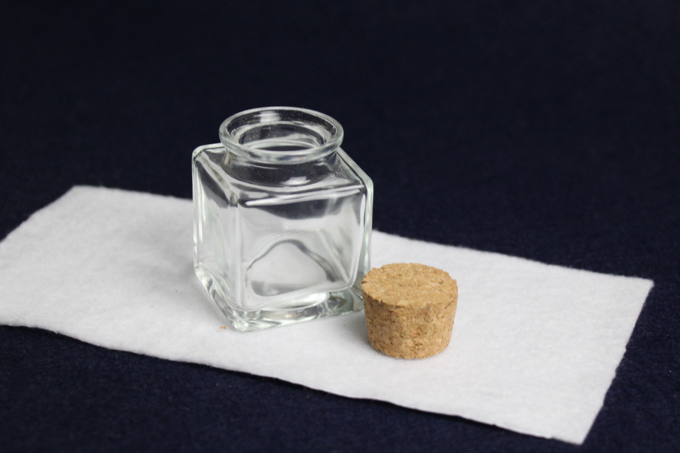 Simple Square Glass Inkwell With Cork Stopper 50 Ml - Etsy